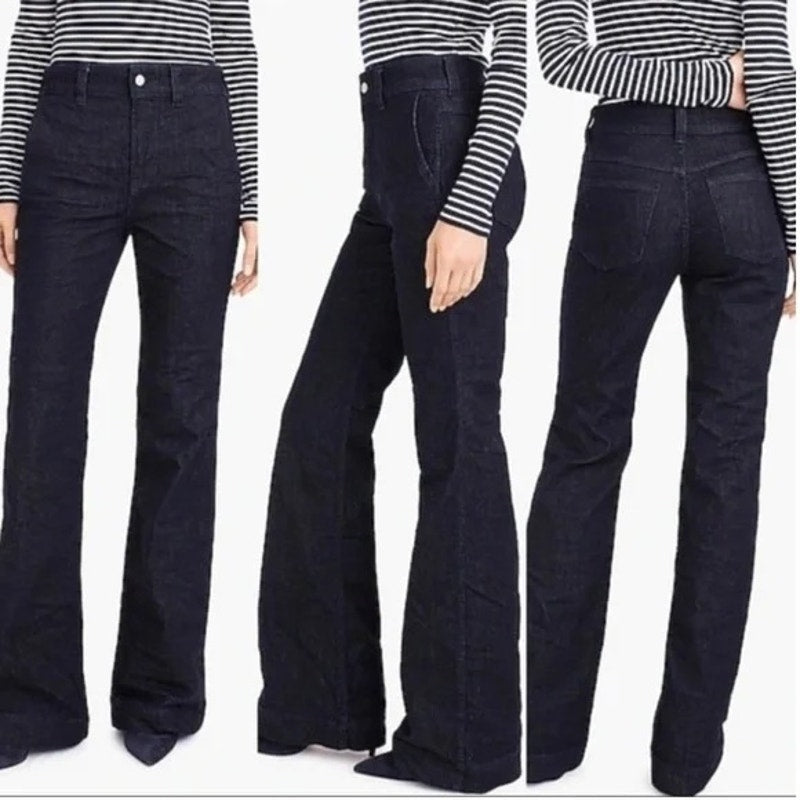 J Crew Wide Leg Trouser Jean Dark Wash – Cherry Pickers